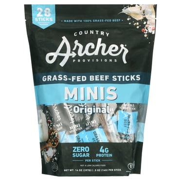 Pack of 8, Country Archer Provisions Original Grass-Fed Beef Stick ...