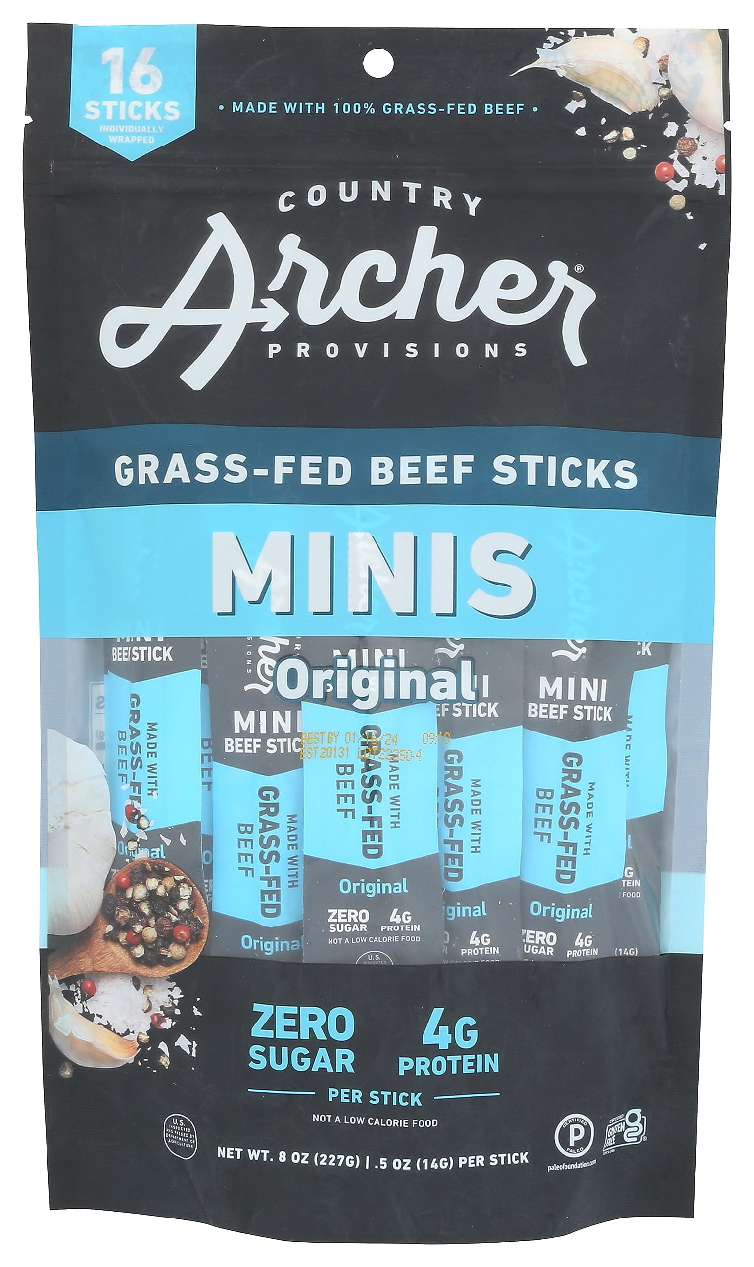 Country Archer Original Beef Sticks 8 oz Pack Of 8 - Walmart.com