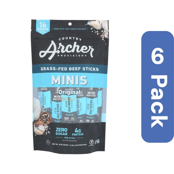 Country Archer Original Beef Sticks 8 oz (Pack of 6) - Walmart.com