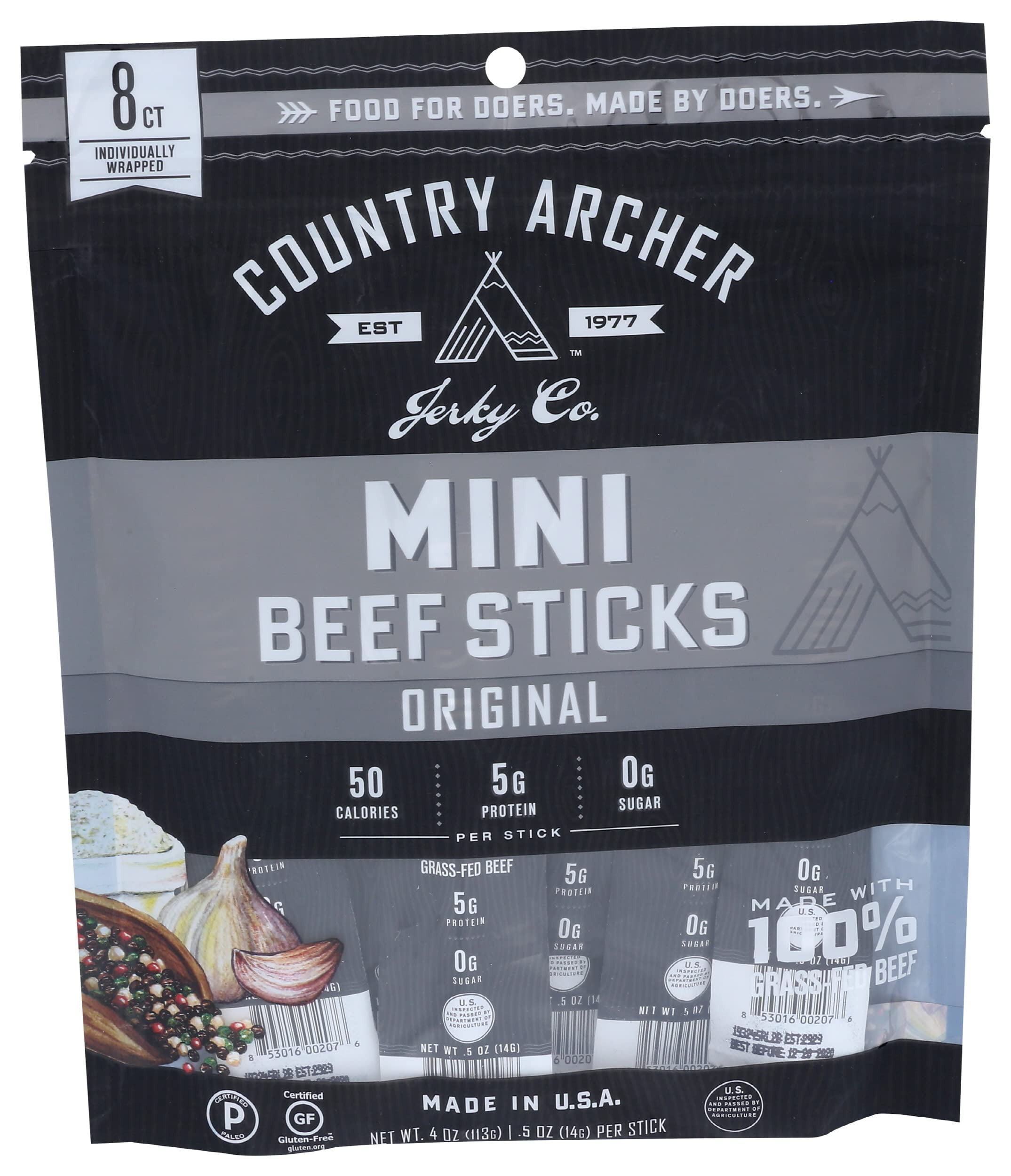 Country Archer Original Mini CM31 Beef Sticks, 4 OZ - Walmart.com