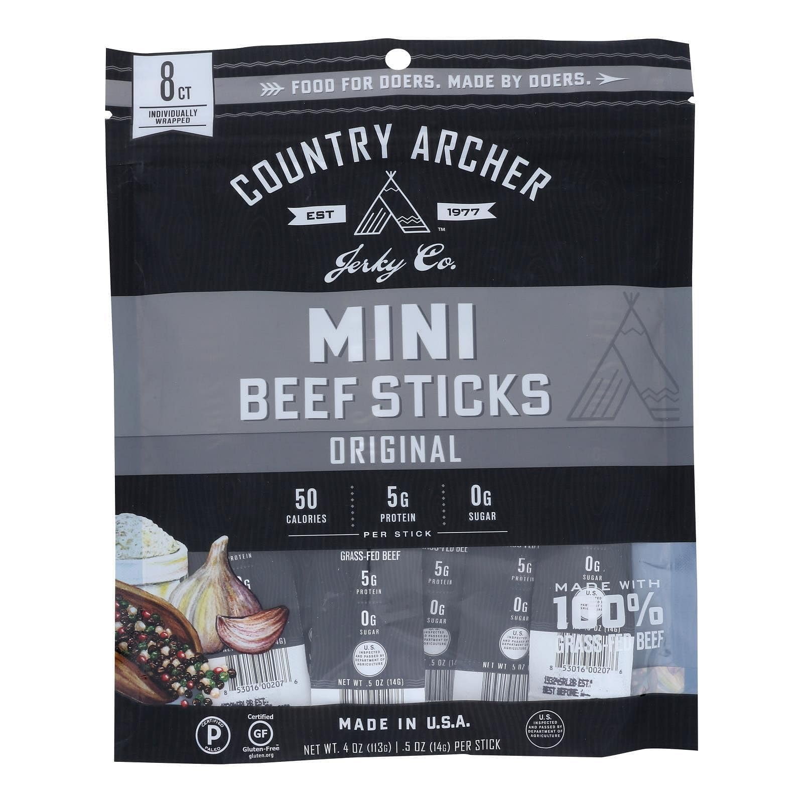 Country Archer Original Mini CI30 Beef Sticks, 4 OZ - Walmart.com