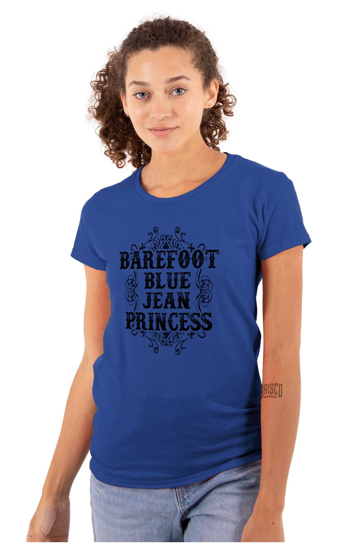 Country Barefoot Blue Jean Princess Womens Fitted Plus Size Graphic Tee ...