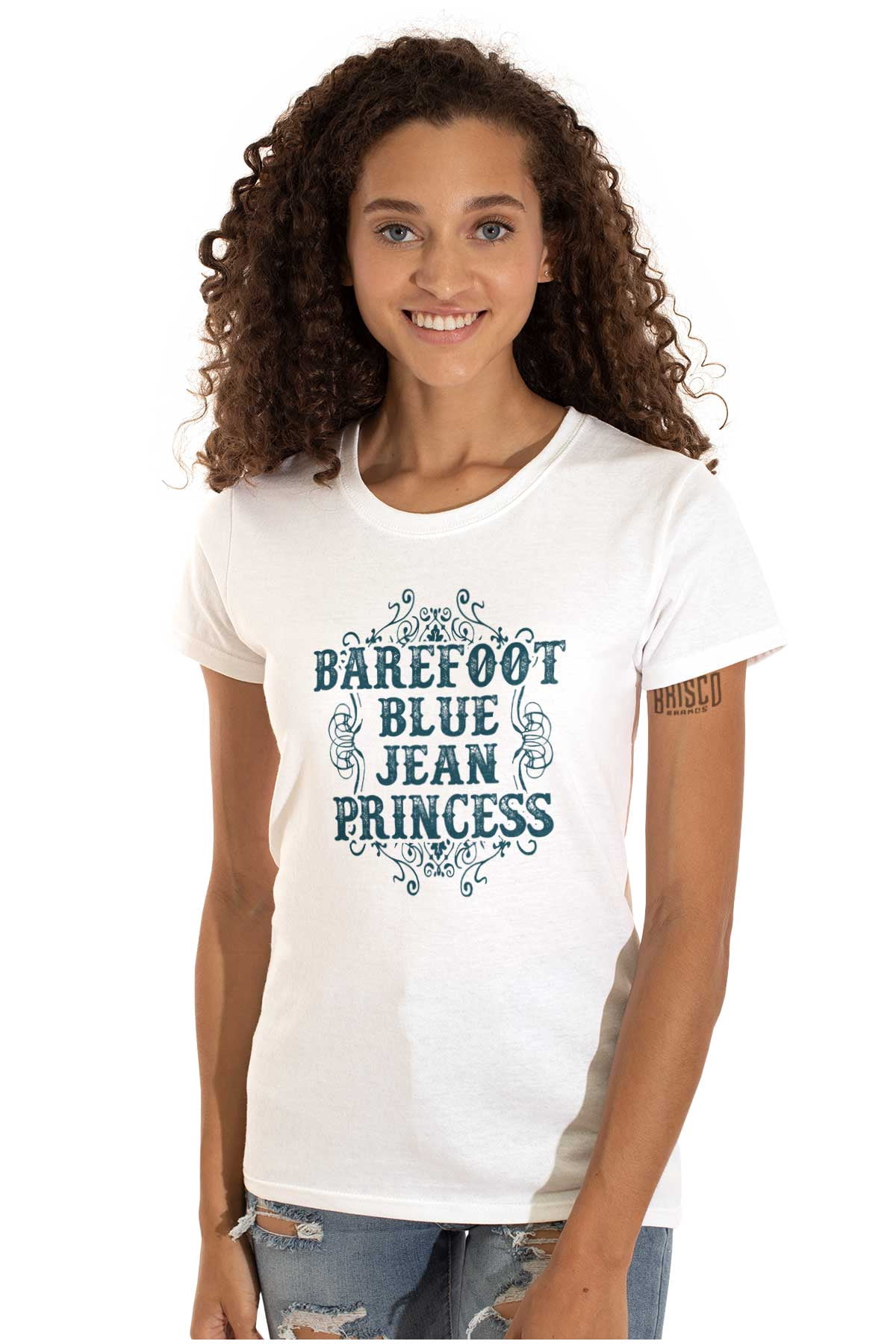 Country Barefoot Blue Jean Princess Womens Slim Fit Graphic Tee Brisco ...