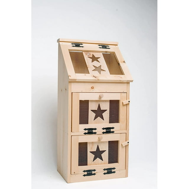 Country Barn Gifts Amish Made Unfinished Pine 2 Door Vegetable Box with ...