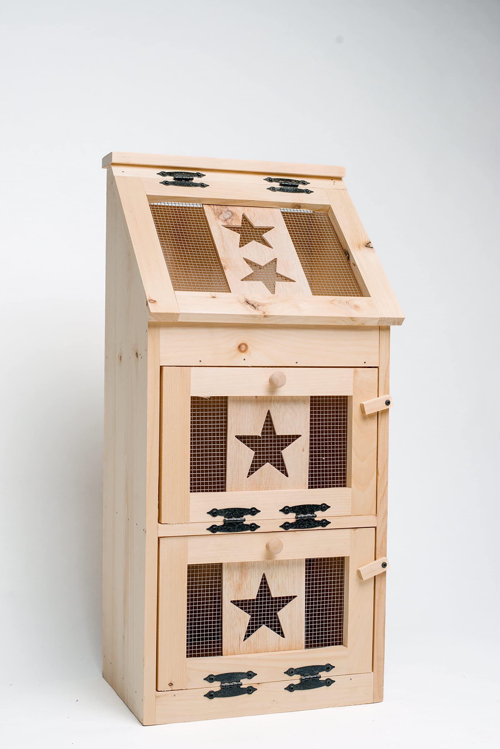 Country Barn Gifts Amish Made Unfinished Pine 2 Door Vegetable Box with ...