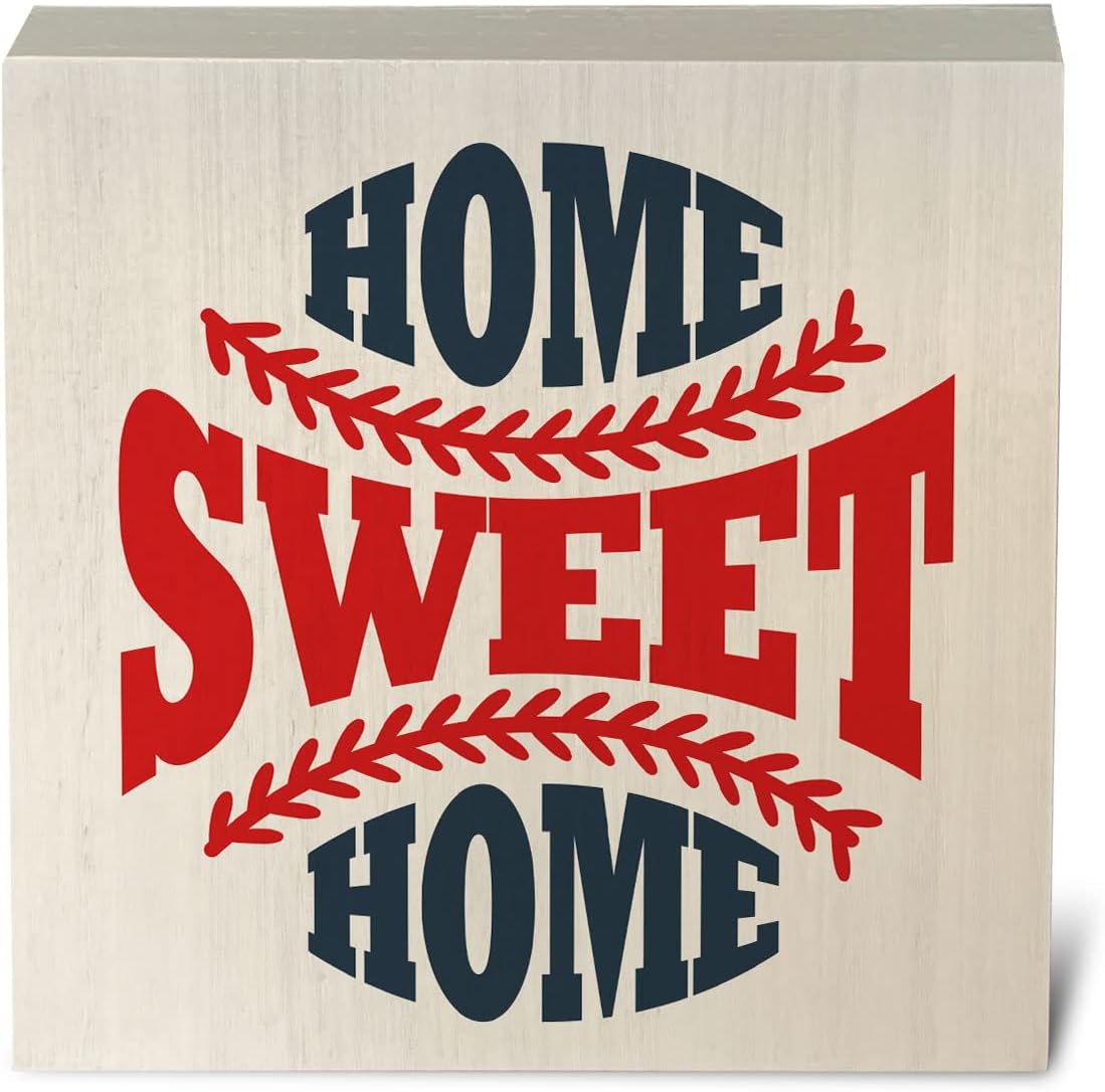 Country Baseball Artwork Wood Box Sign Rustic Farmhouse Style Home ...