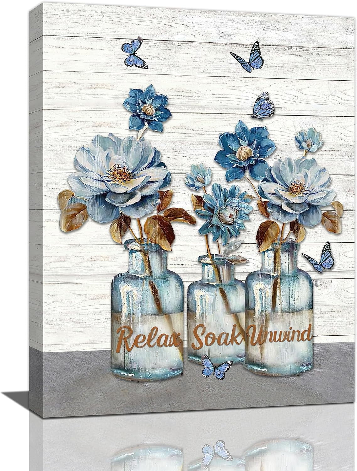 Country Bathroom Wall Art Farmhouse Flower Bathroom Wall Decor Rustic ...