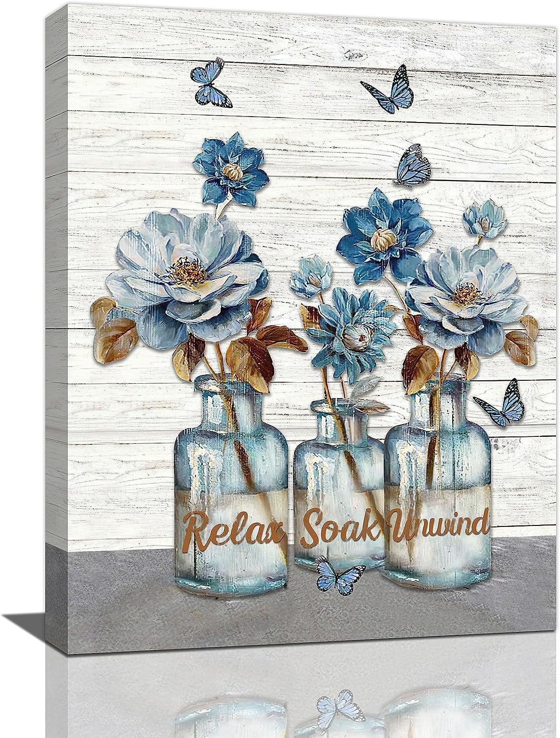 Country Bathroom Wall Art Farmhouse Flower Bathroom Wall Decor Rustic ...