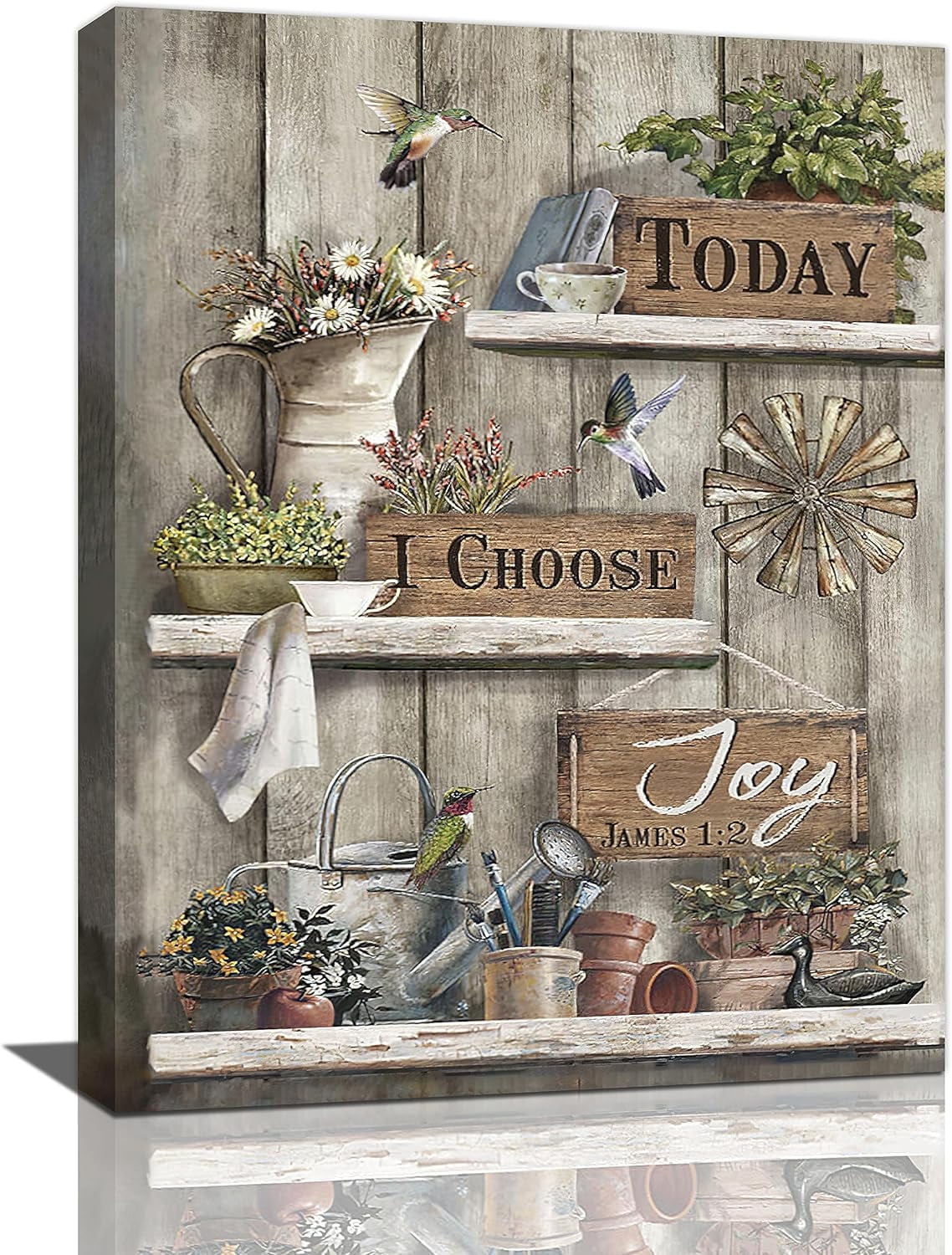 Country Bathroom Wall Art Farmhouse Hummingbird Windmill Wall Decor ...