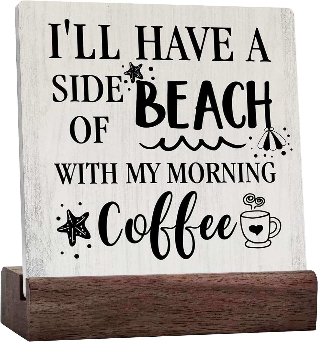 Country Beach Coffee Sign Rustic Beach With My Morning Coffee Ceramic ...