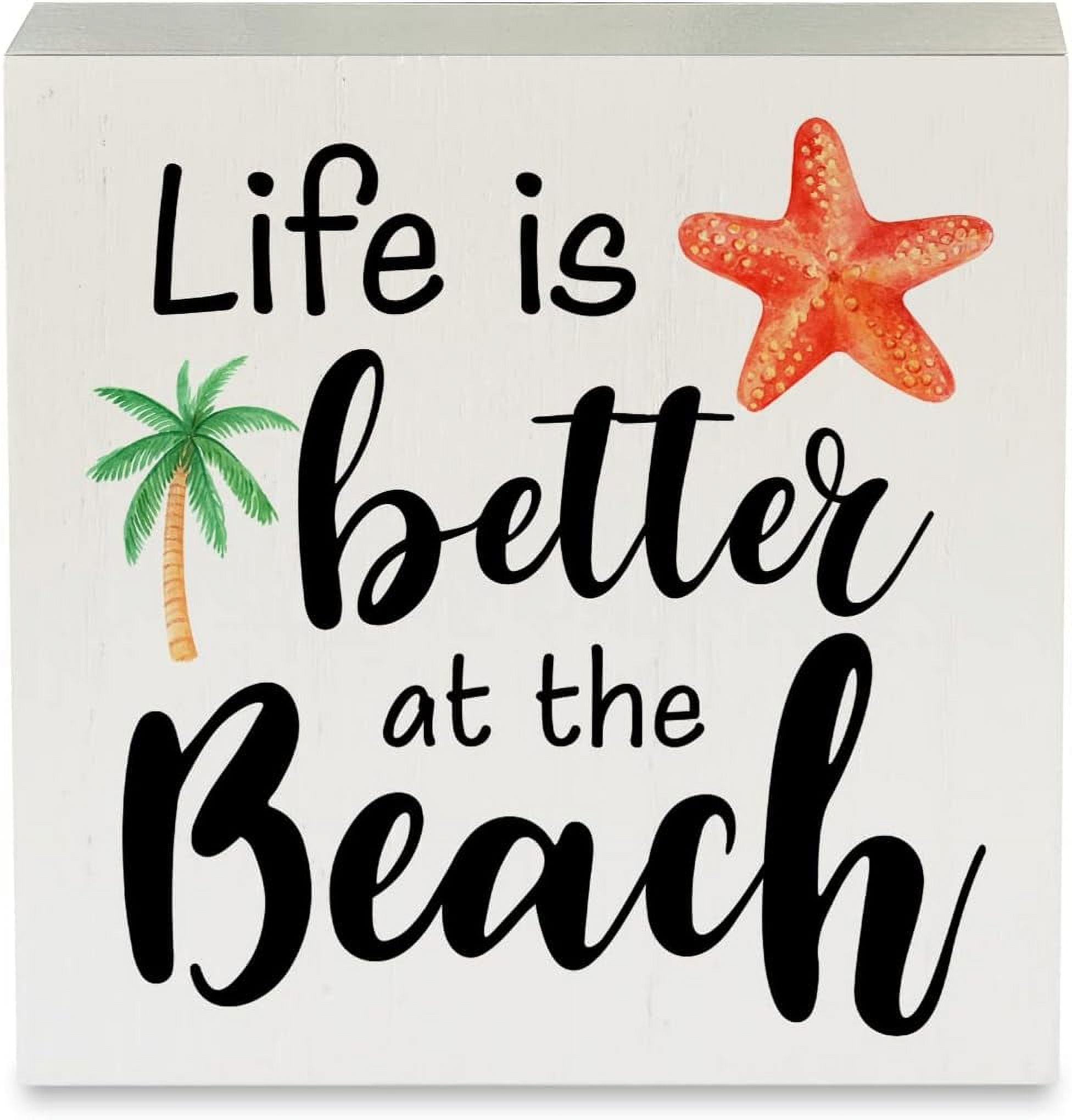 Country Beach Wood Box Sign Rustic Beach Seaside Wooden Box Sign Beachy ...