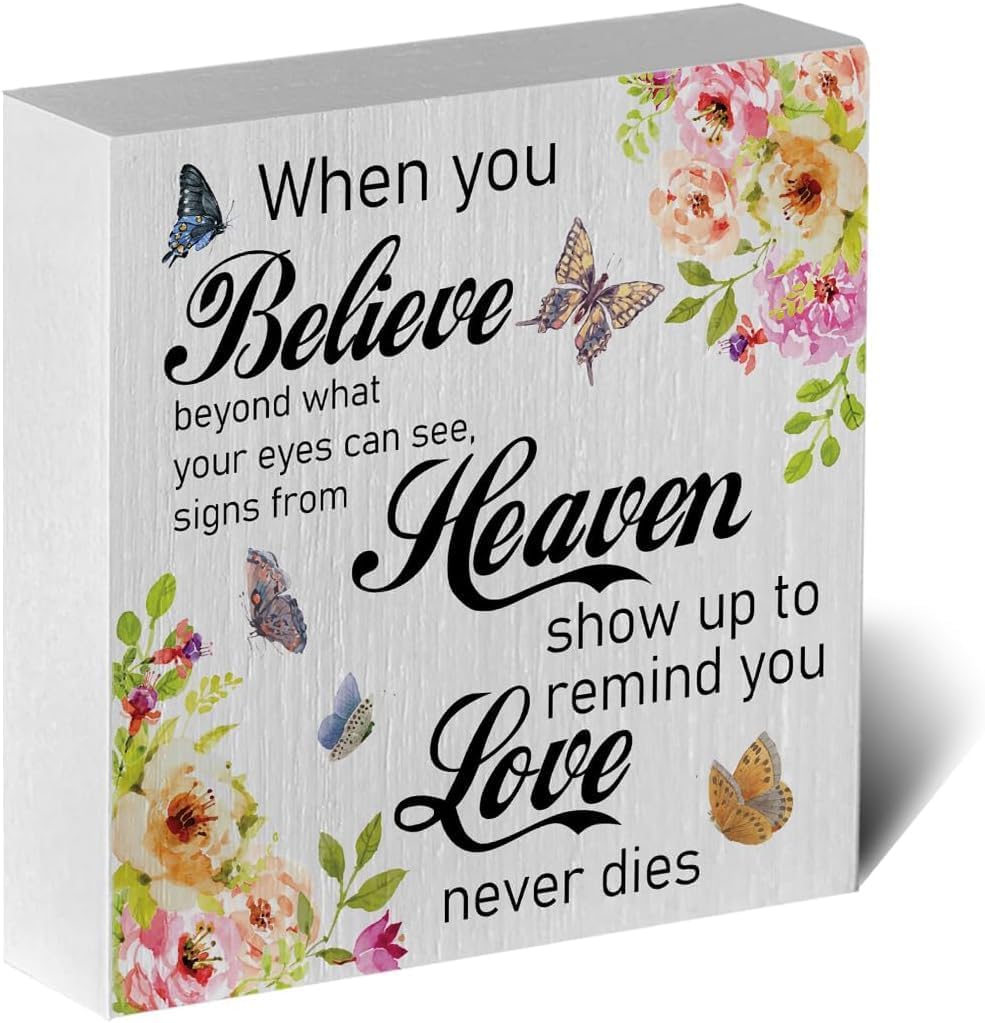 Country Believe Heaven Love Artwork Wood Box Sign Rustic Farmhouse ...