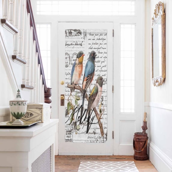 Country Birds Door Curtains for Door Window, French Sidelight Front ...