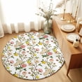 Country Blossom Flower Plant Round Area Rug 3ft,Living Room Rug Non ...