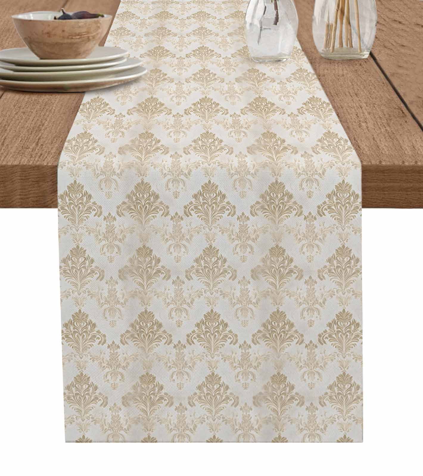 Country Boho Table Runner 72 Inches, Vintage Middle Century Abstract ...