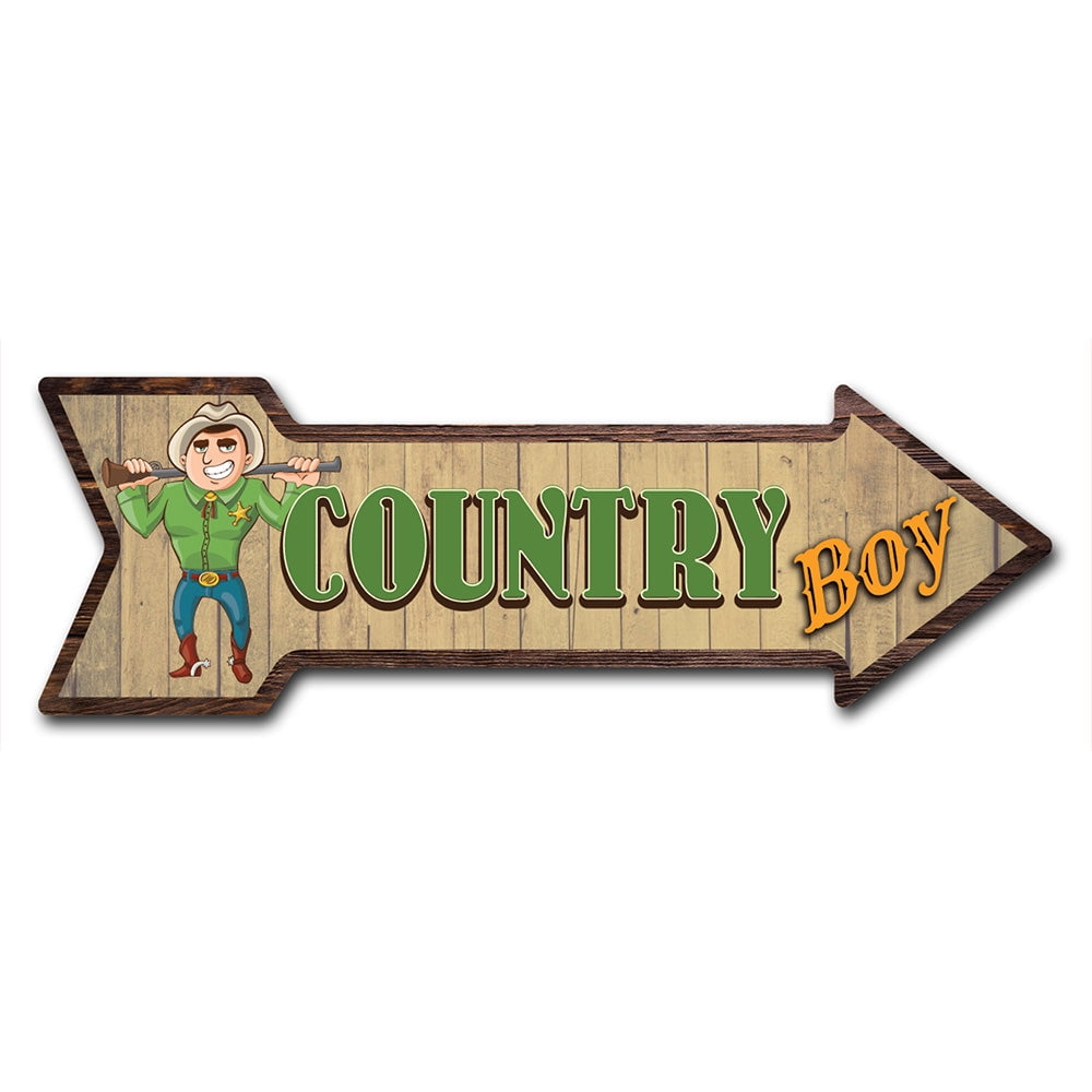 Country Boy Arrow Sign | Indoor/Outdoor | Direction Arrow Sign Funny ...
