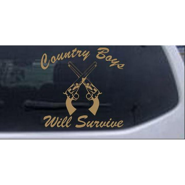 Country Boys Will Survive Car or Truck Window Decal Sticker - Walmart.com