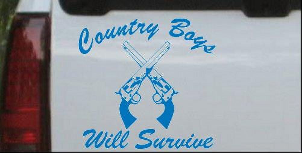 Country Boys Will Survive Car or Truck Window Decal Sticker - Walmart.com