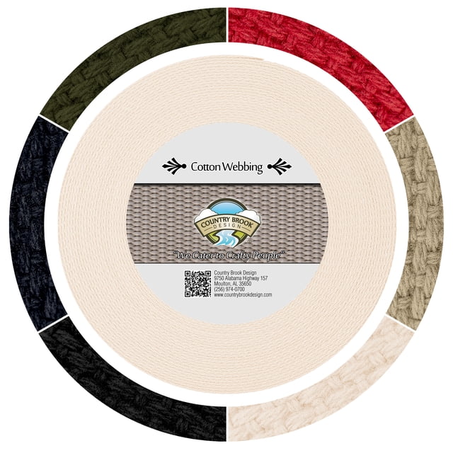 Country Brook Design - 1 1/2 Inch Natural Heavy Cotton Webbing ...