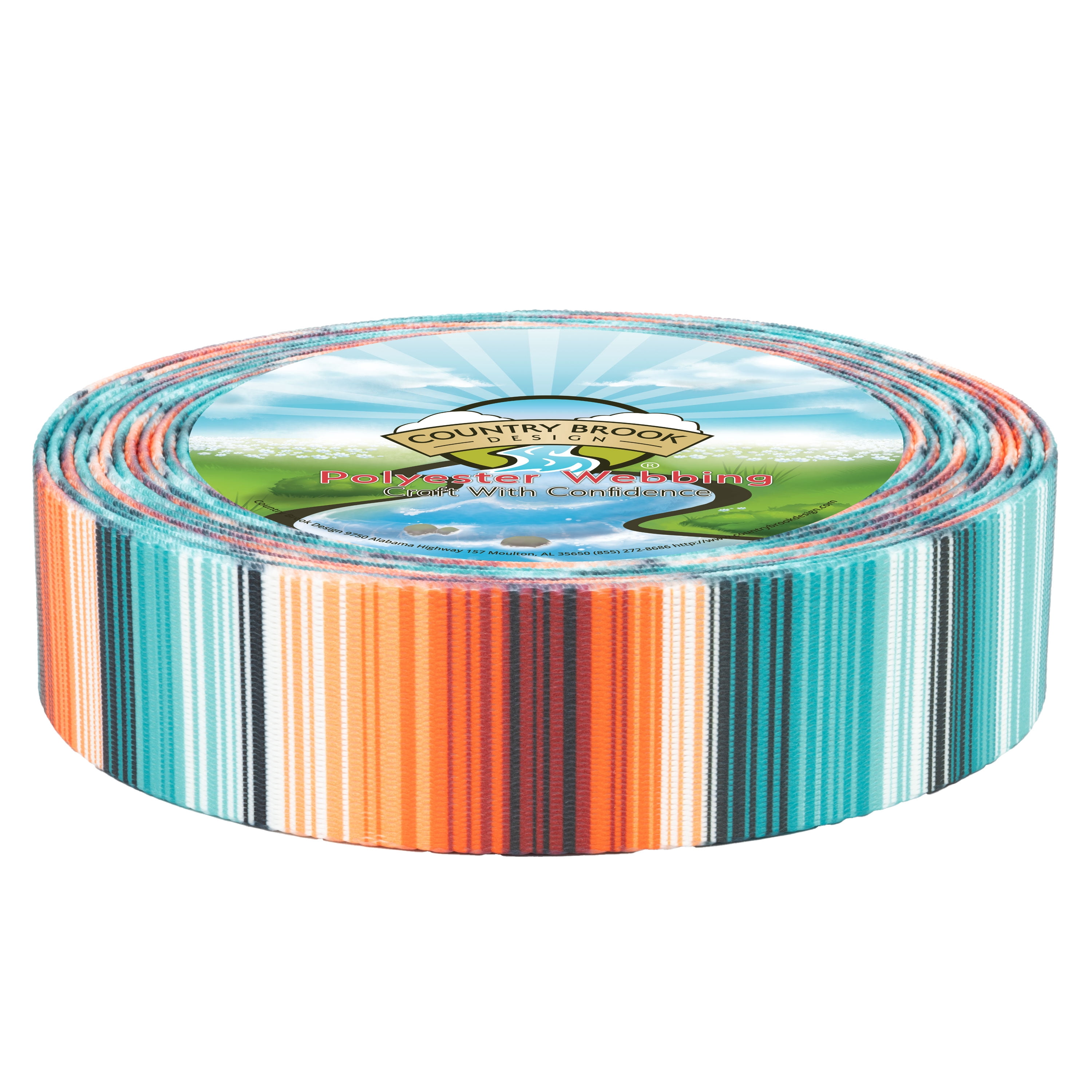 Country Brook Design® 1 1/2 Inch Sedona Stripes Polyester Webbing, 5 ...