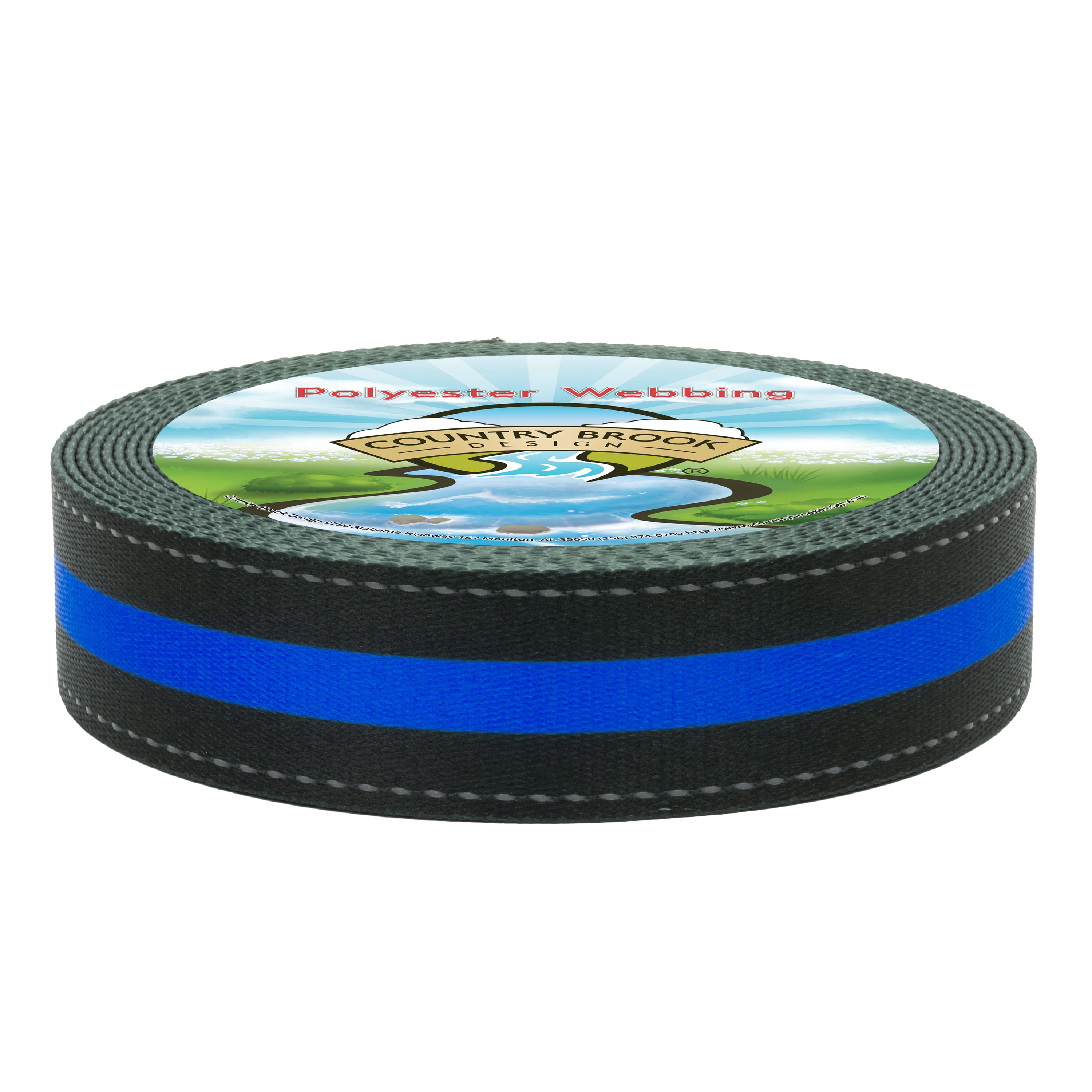 Country Brook Design® 1 1/2 Inch Thin Blue Line Reflective Polyester ...