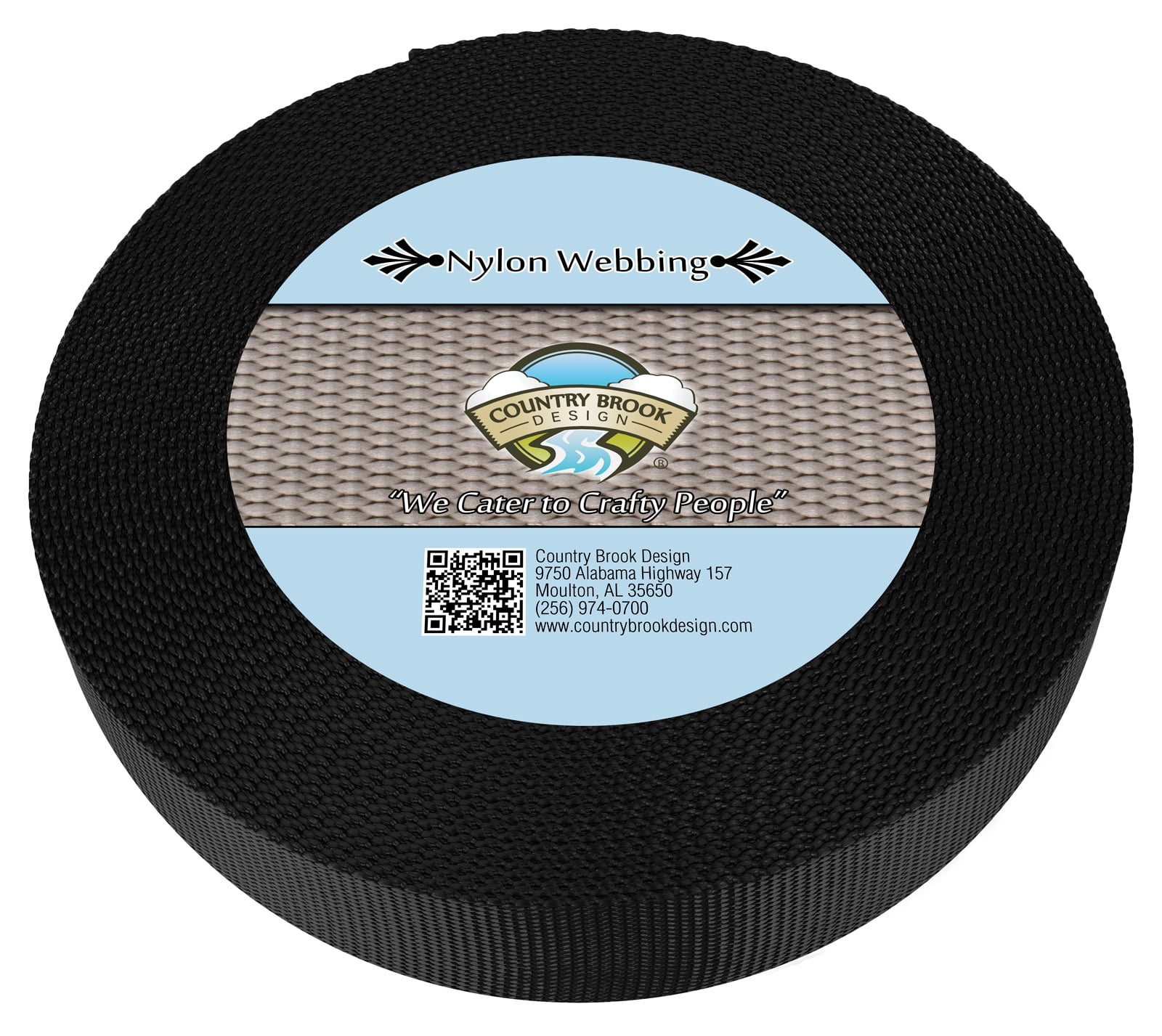 Country Brook Design® 1 1/2 inch Black Heavy Duty Nylon Webbing, 5 ...