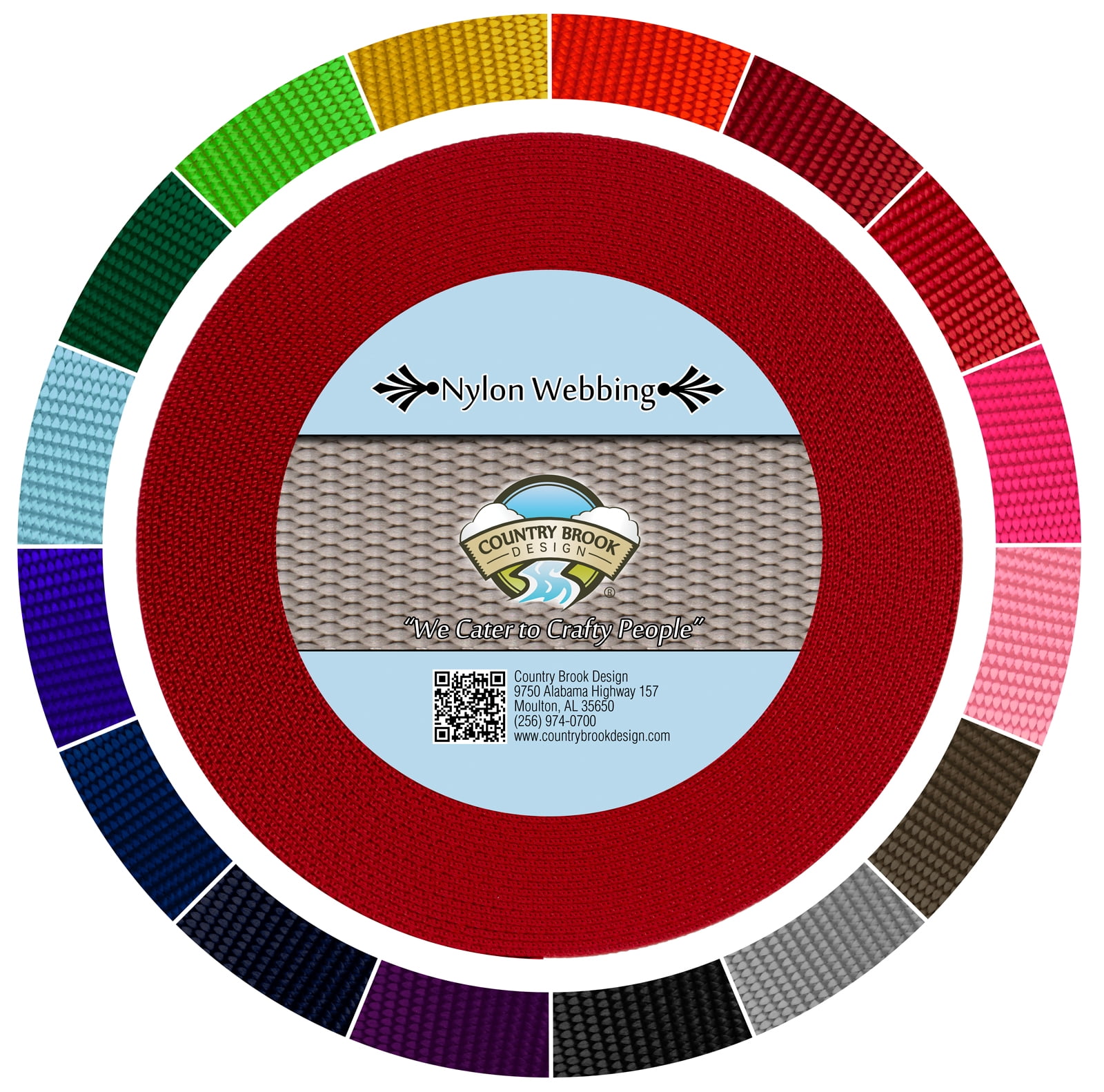 Country Brook Design® 1 1/2 inch Red Heavy Duty Nylon Webbing, 50 Yards ...