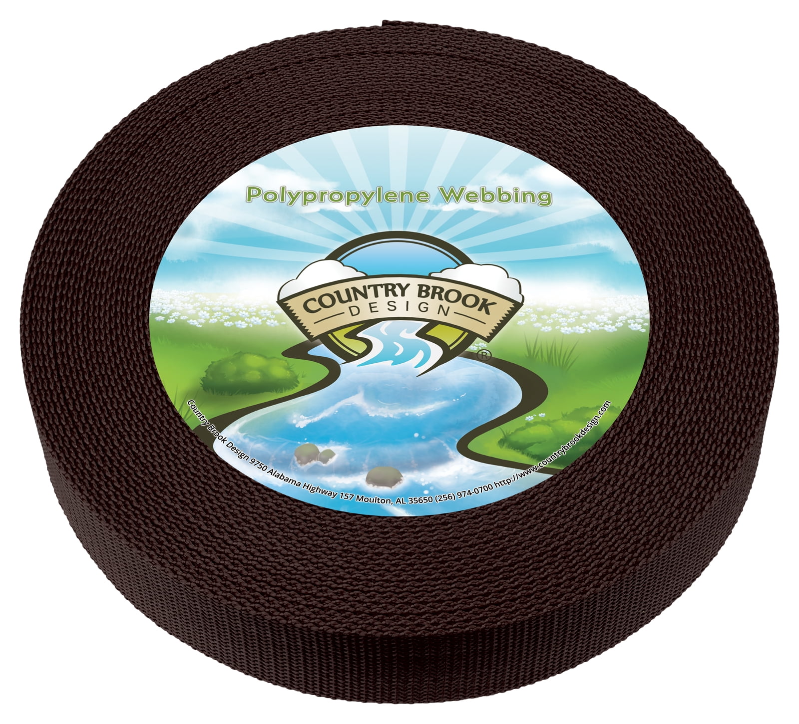 Country Brook Design® 1 1/2 inch Umber Brown Heavy Polypro Webbing, 50 ...