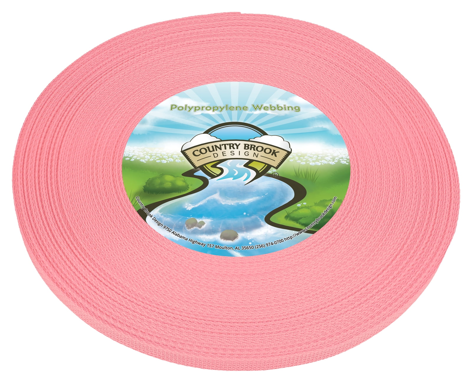 Country Brook Design® 1/2 inch Pastel Pink Polypro Webbing, 50 Yards ...