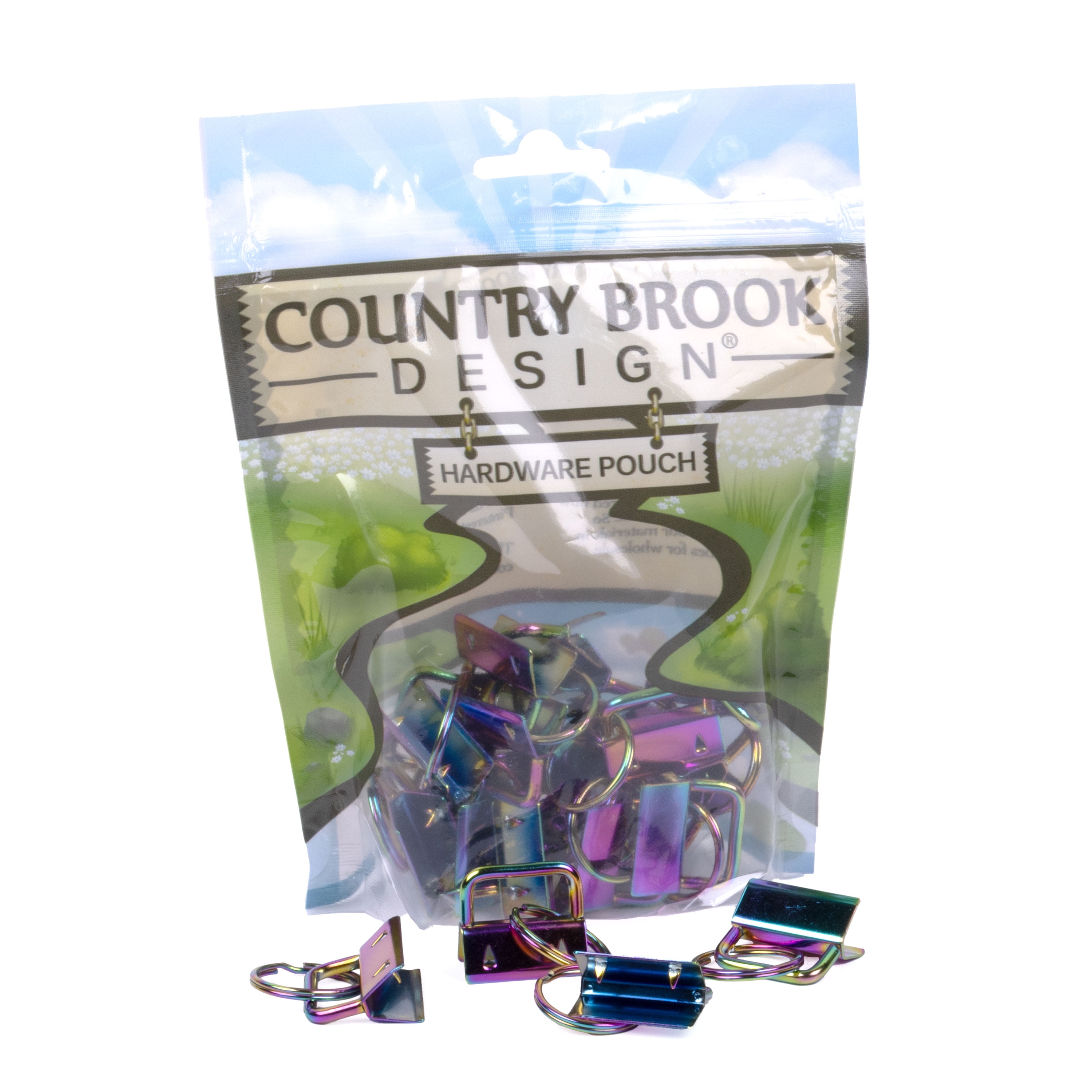 Country Brook Design® 1 Inch Iridescent Rainbow Key Fob Hardware with ...