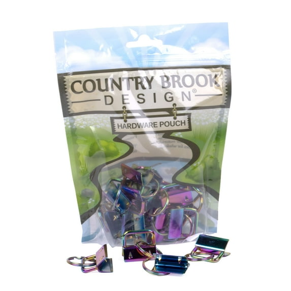 Country Brook Design® 1 Inch Iridescent Rainbow Key Fob Hardware with ...