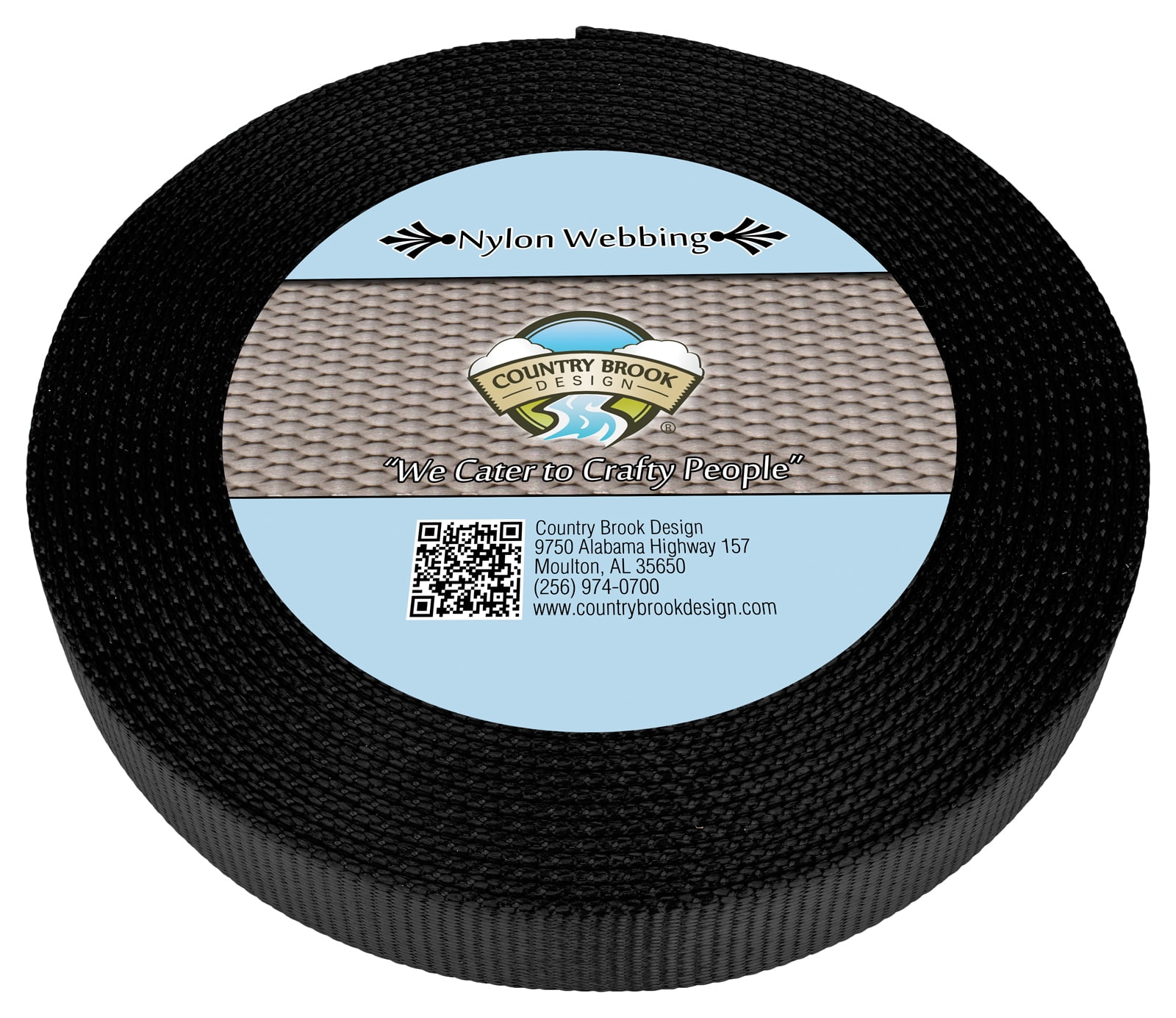 Country Brook Design® 1 inch Black Super Heavy Nylon Webbing, 50 Yards ...