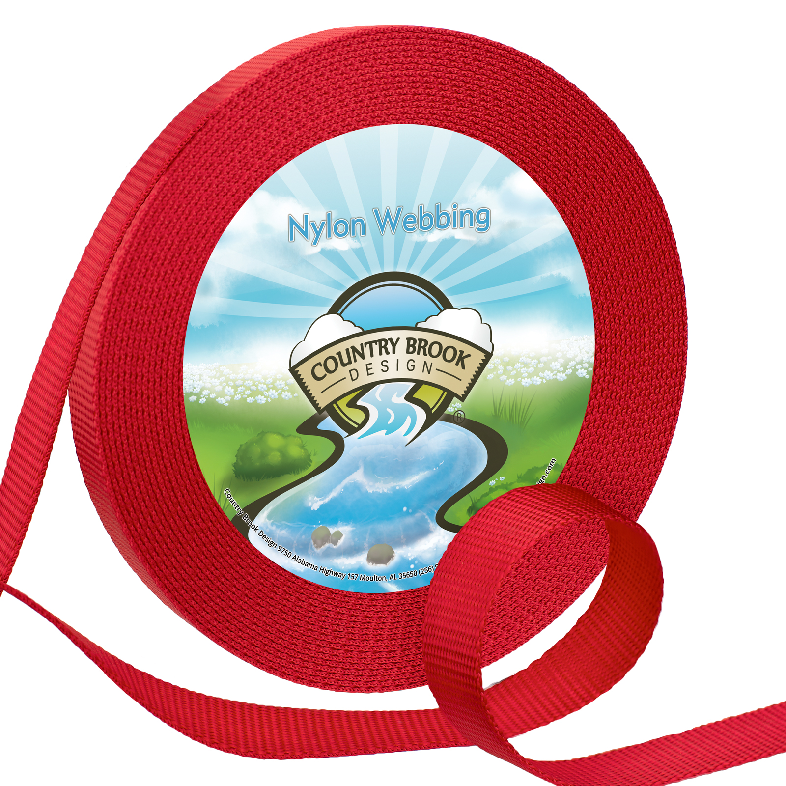 Country Brook Design® 1 inch Bright Red Heavy Duty Nylon Webbing, 10 ...