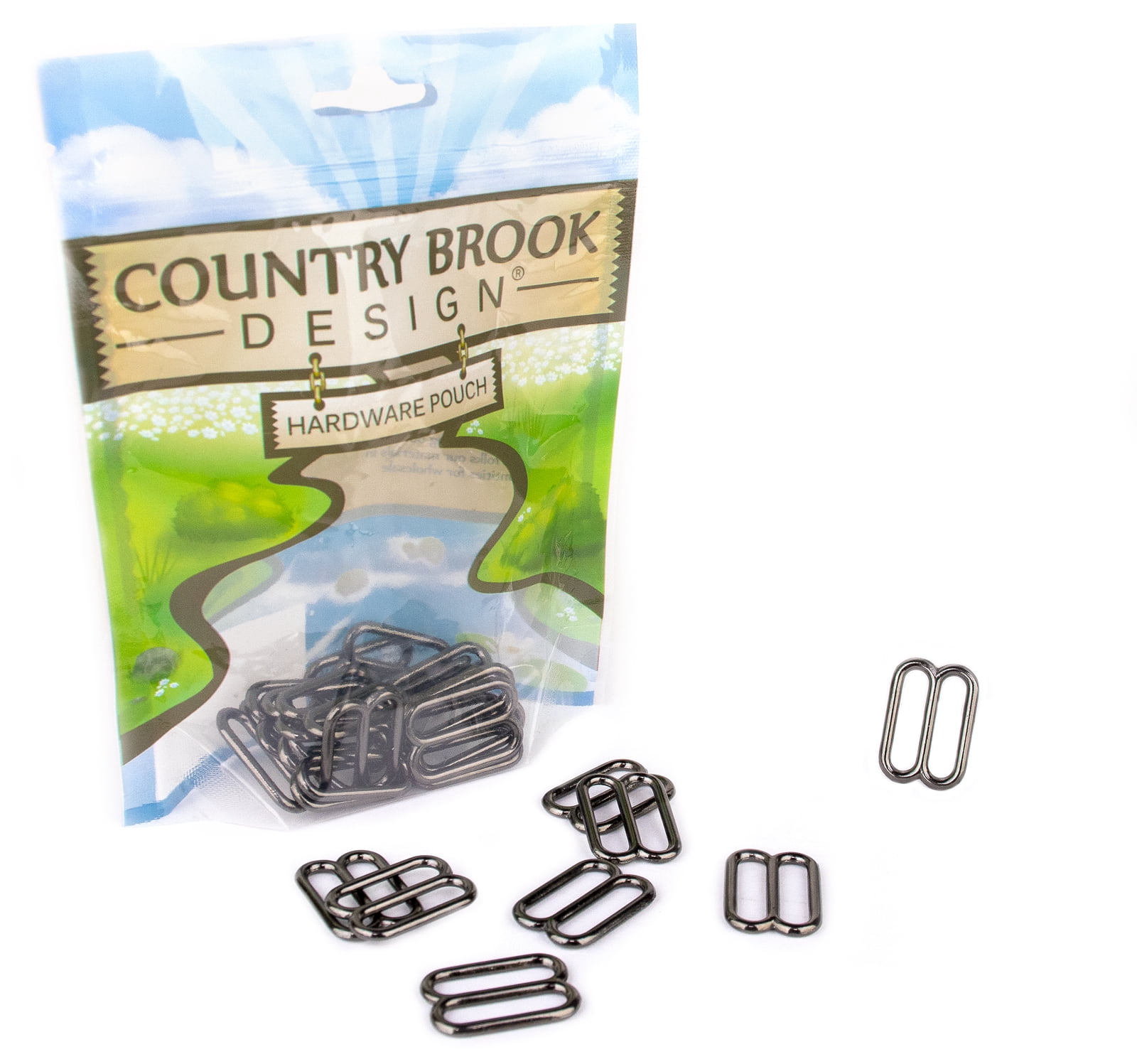 Country Brook Design® 1 inch Gunmetal Metal Round Wide-Mouth Triglide ...