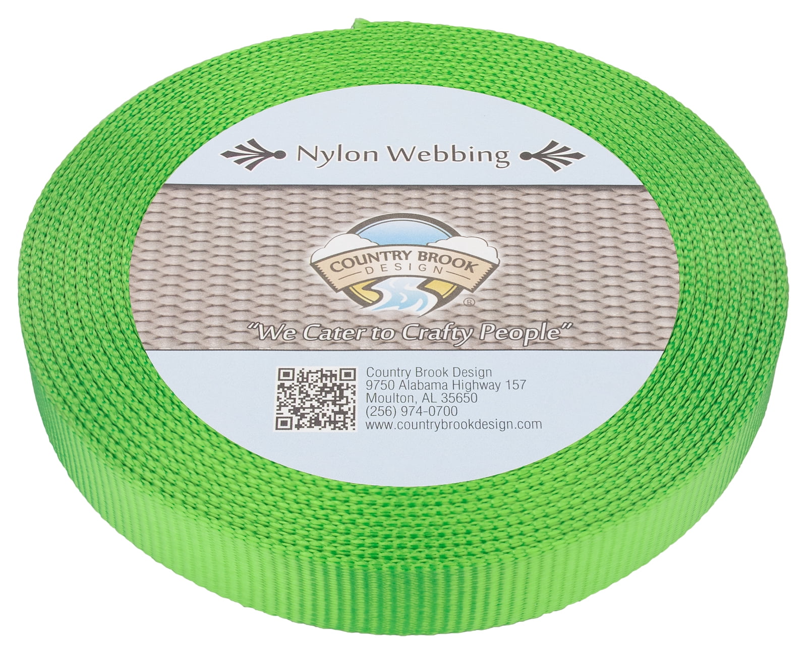 Country Brook Design® 1 inch Hot Green Super Heavy Nylon Webbing, 50 ...