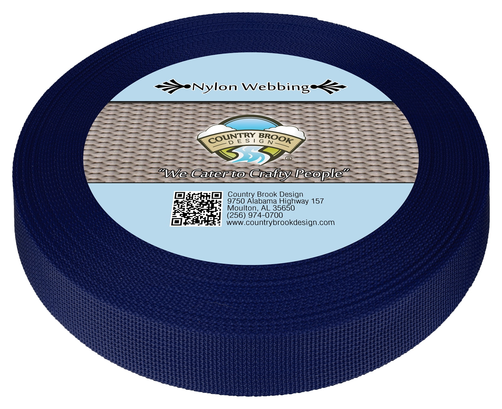 Country Brook Design® 1 inch Navy Blue Lite Weight Nylon Webbing, 50 ...