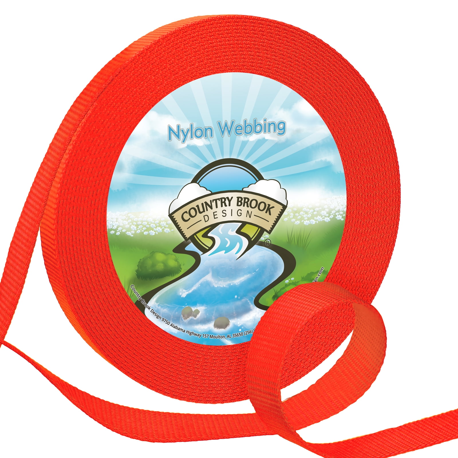 Country Brook Design® 1 inch Neon Orange Heavy Duty Nylon Webbing, 20 ...