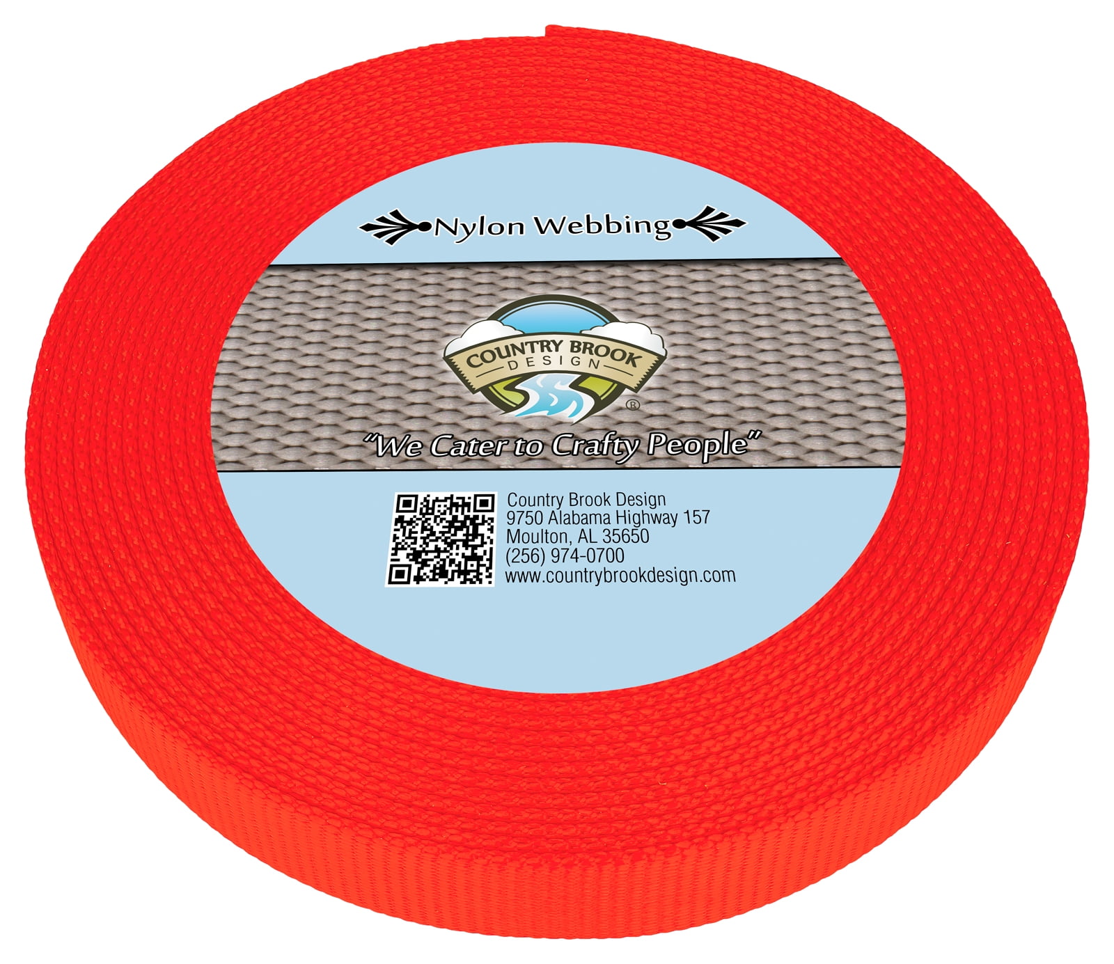 Country Brook Design® 1 inch Neon Orange Super Heavy Nylon Webbing, 50 ...