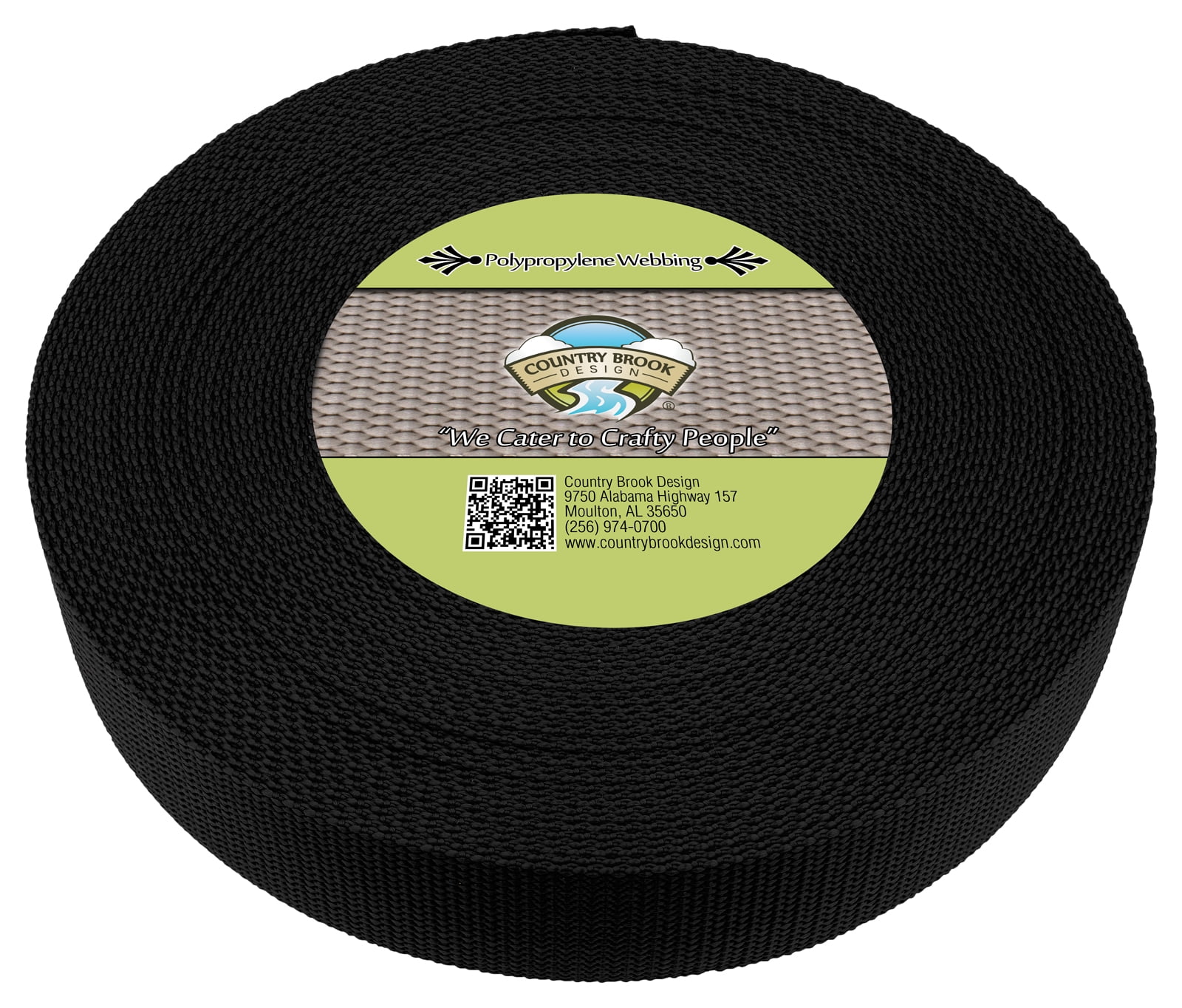 Country Brook Design - 2 Inch Black Polypropylene (Polypro) Webbing, 10 ...