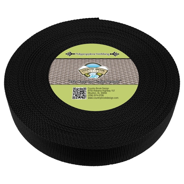 Country Brook Design - 2 Inch Black Polypropylene (Polypro) Webbing, 10 ...