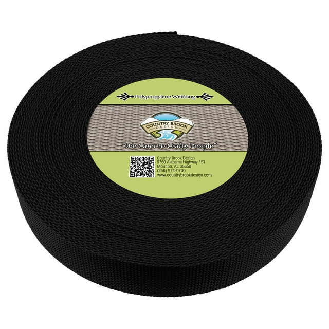 Country Brook Design - 2 Inch Black Polypropylene (Polypro) Webbing, 100 Yards - Walmart.com