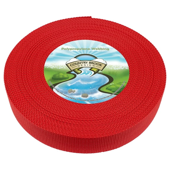 Country Brook Design - 2 Inch Red Polypropylene Webbing (10 Yards ...