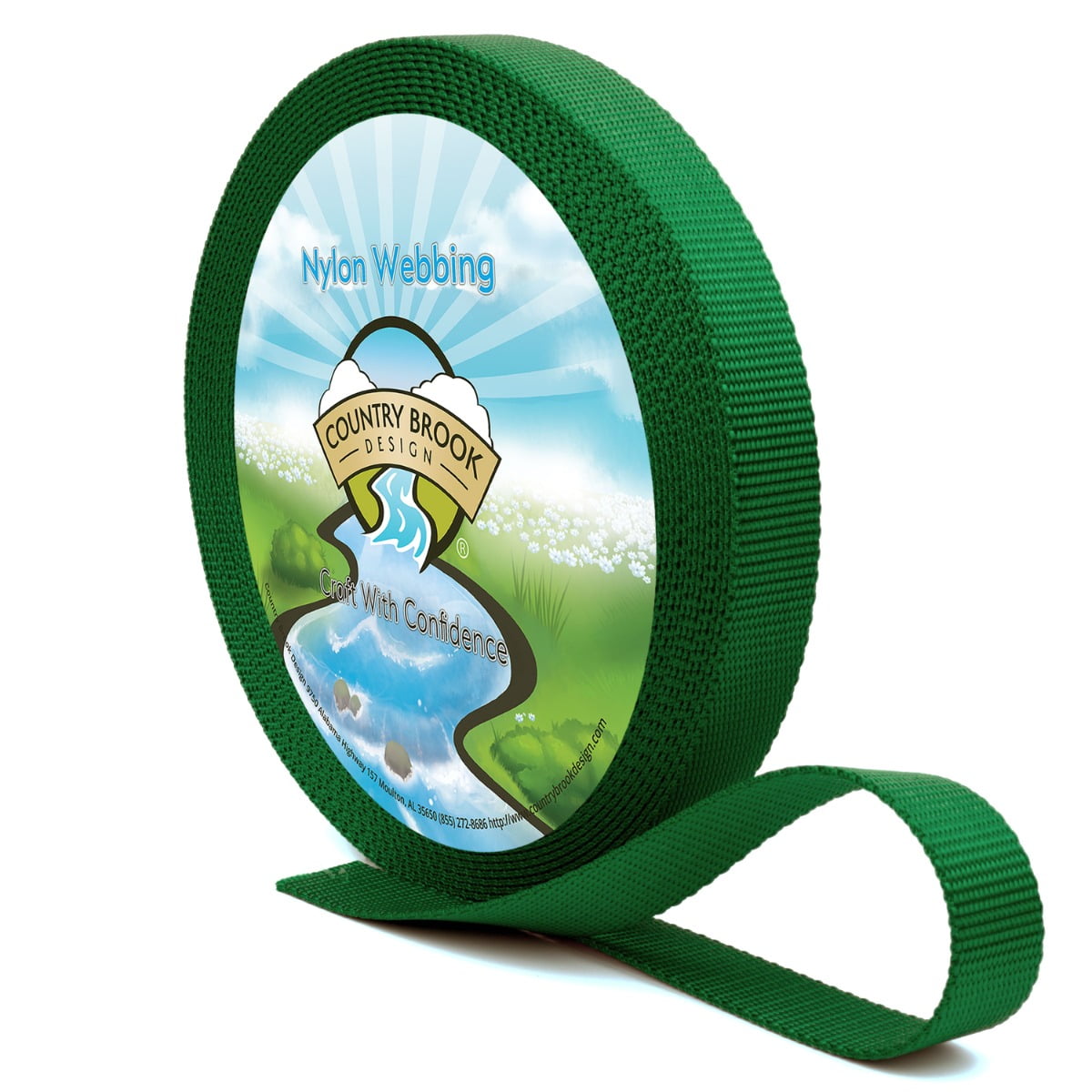 Country Brook Design® 3/4 inch Christmas Green Heavy Duty Nylon Webbing ...