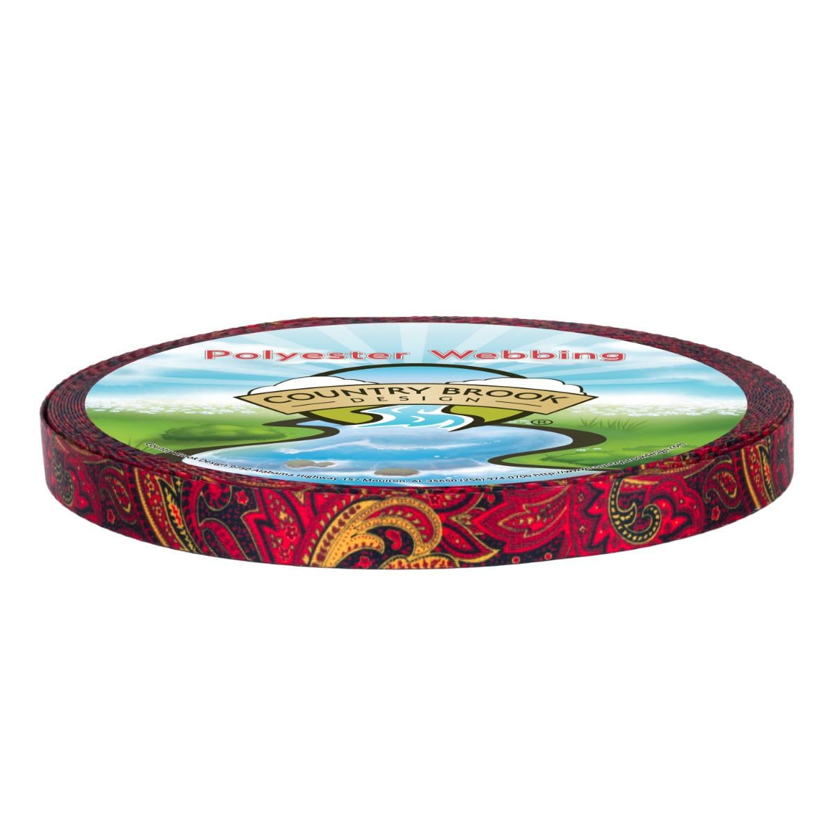 Country Brook Design® 3/4 Inch Fire Paisley Polyester Webbing, 5 Yards ...