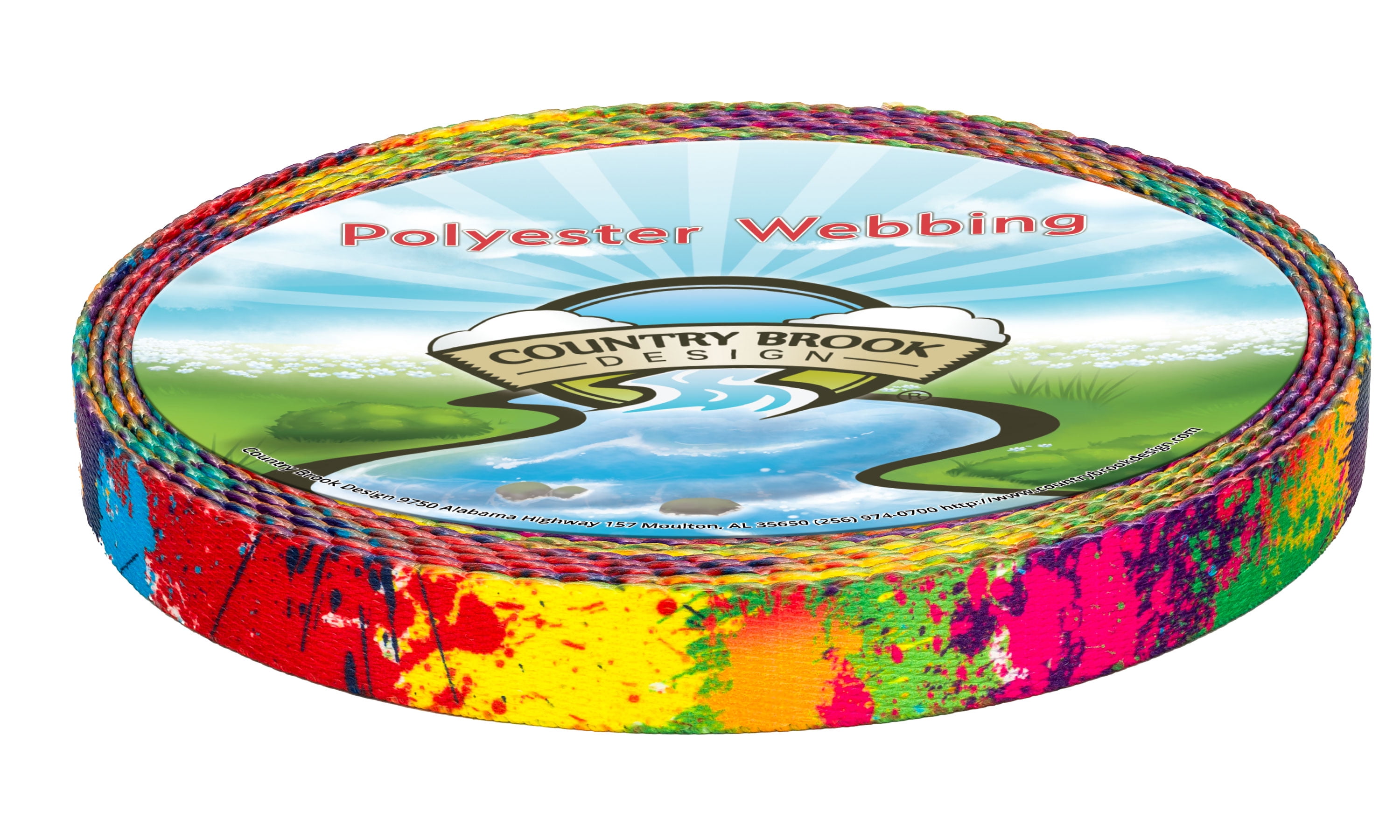 Country Brook Design® 3/4 inch Paint Splatter Polyester Webbing, 5 ...