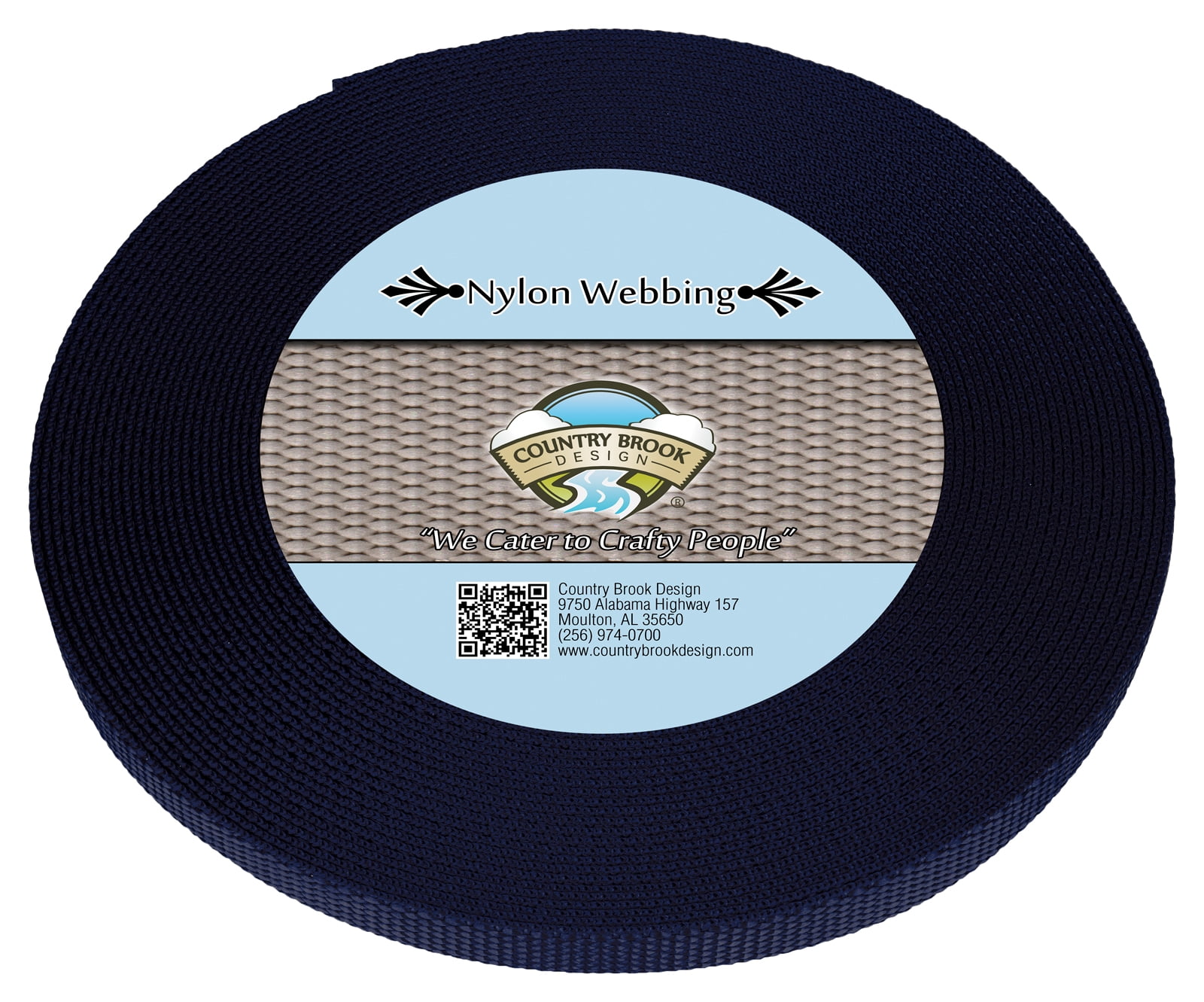 Country Brook Design® 3/8 inch Navy Blue Heavy Duty Nylon Webbing, 10 ...