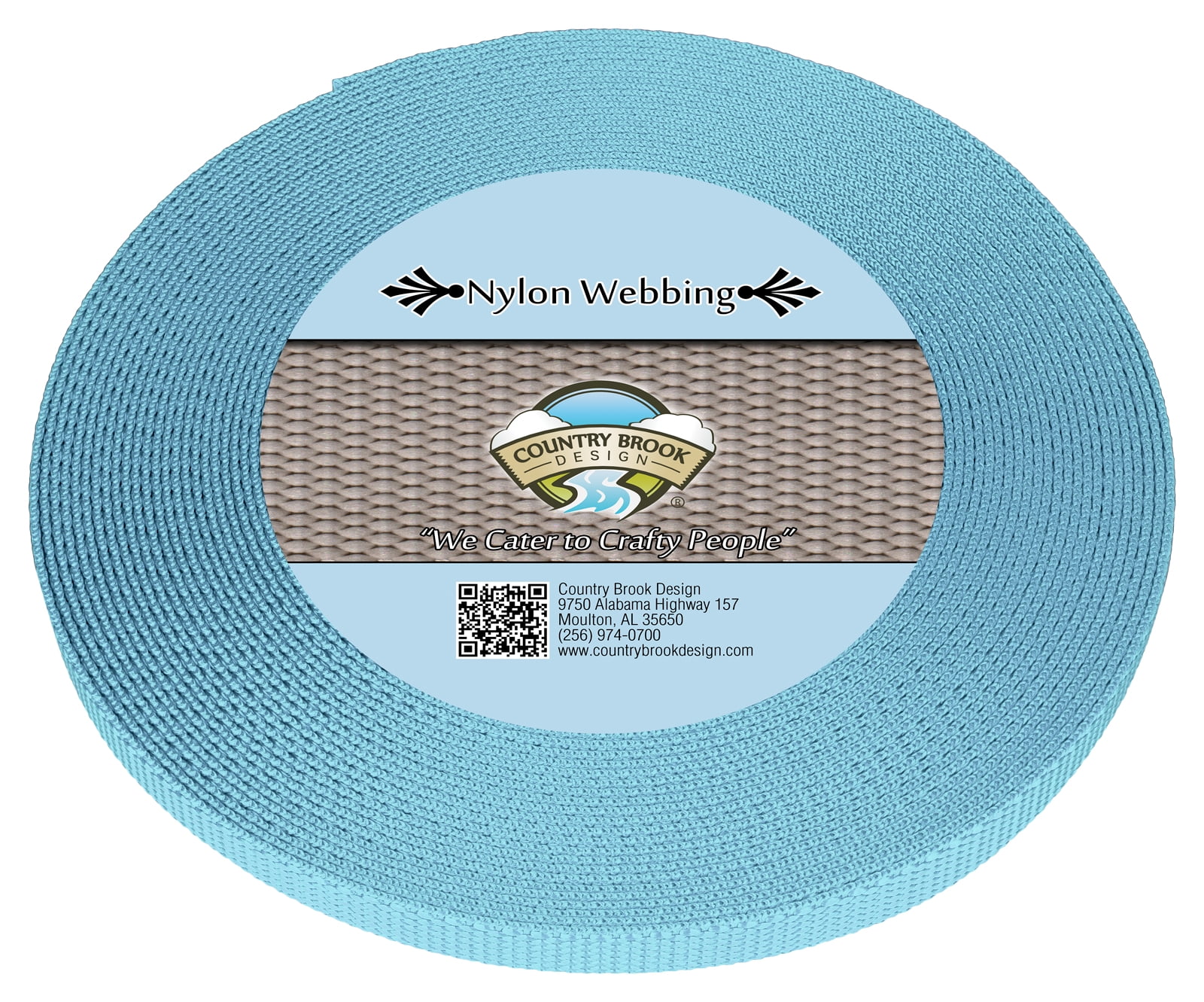 Country Brook Design® 3/8 inch Ocean Blue Heavy Duty Nylon Webbing, 20 ...