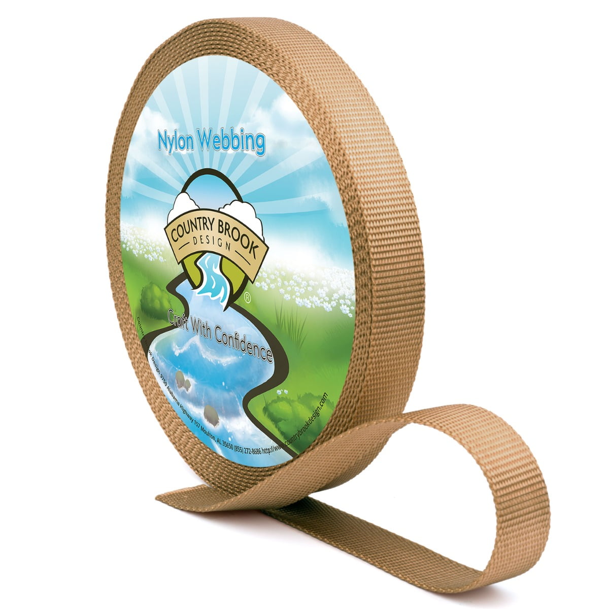 Country Brook Design® 5/8 inch Copper Gold Heavy Duty Nylon Webbing, 10 ...