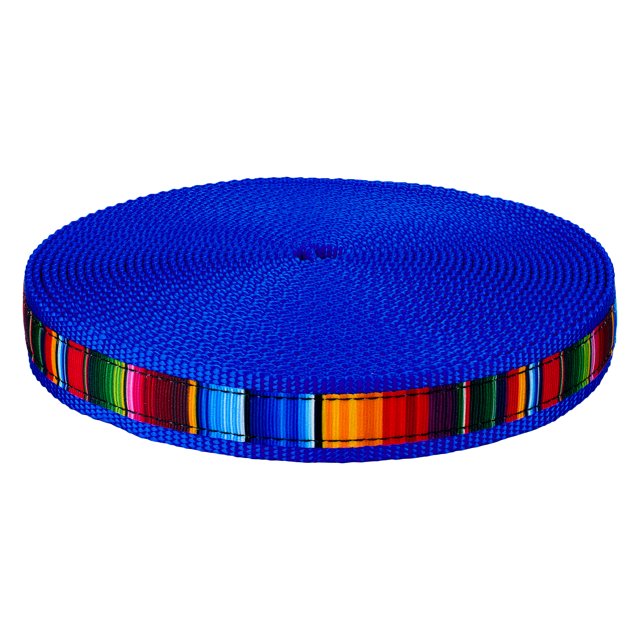 Country Brook Design - 5/8 Inch Serape Ribbon on 1 Inch Bright Royal ...