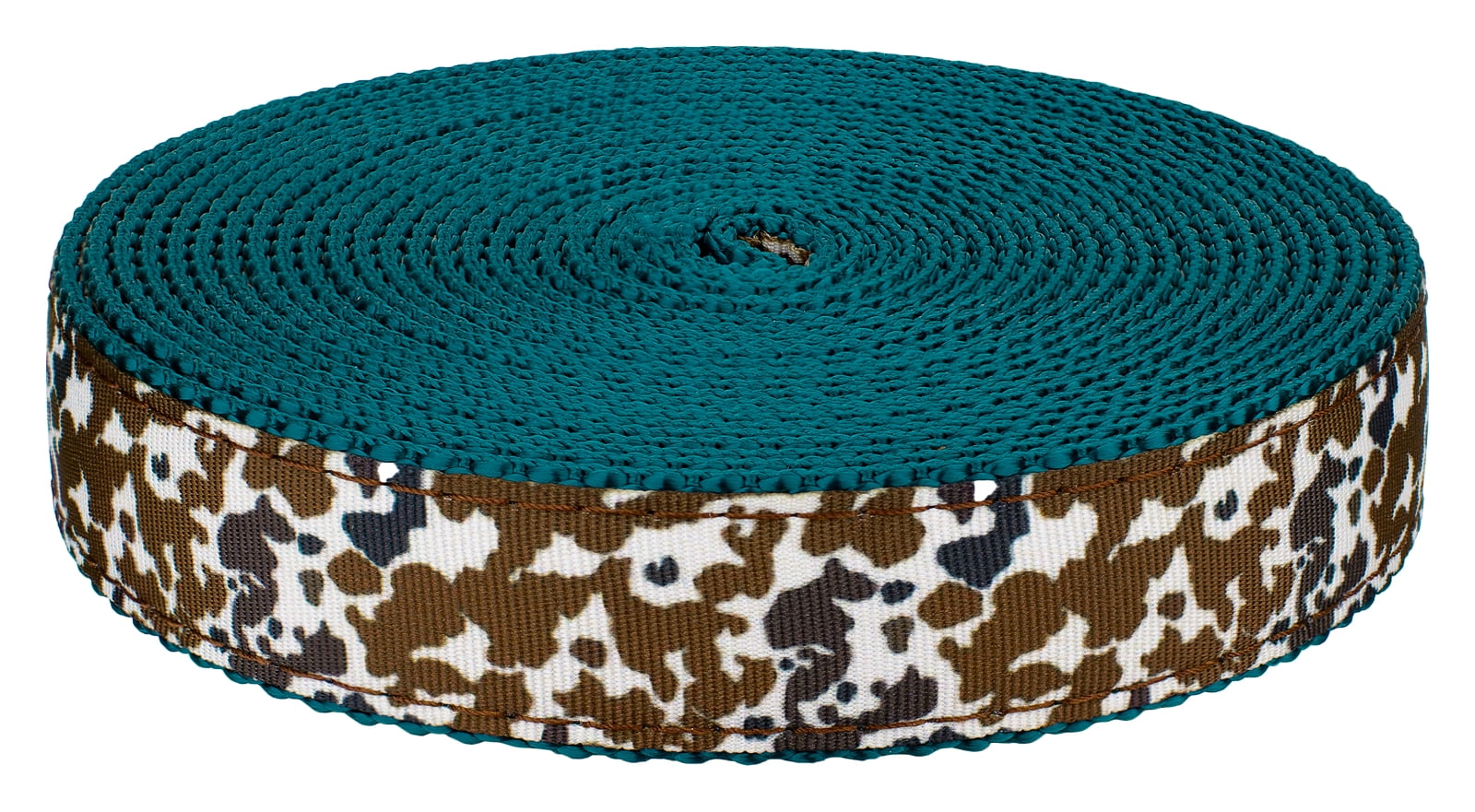 Country Brook Design - 7/8 Inch Cow Print Ribbon on 1 Inch Teal Nylon ...